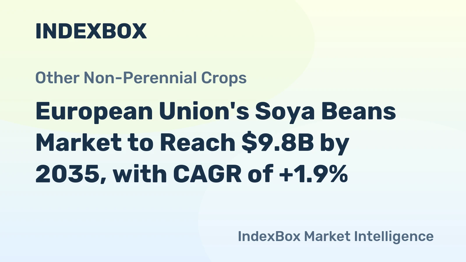 European Union's Soya Beans Market to Reach $9.8B by 2035, with CAGR of +1.9%