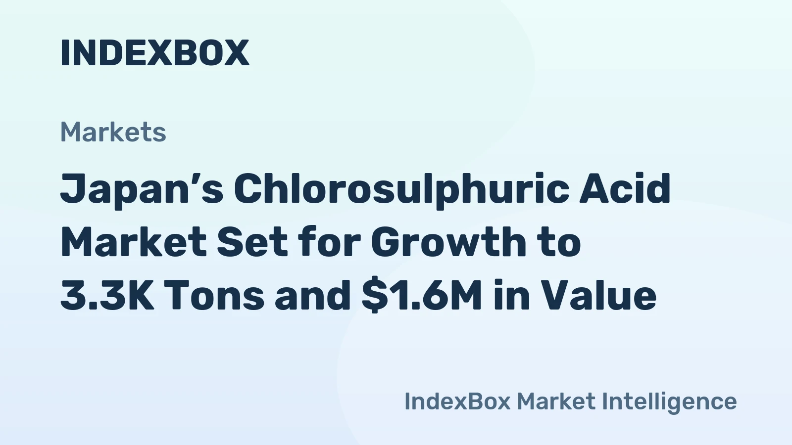 Japan’s Chlorosulphuric Acid Market Set for Growth to 3.3K Tons and $1.6M in Value