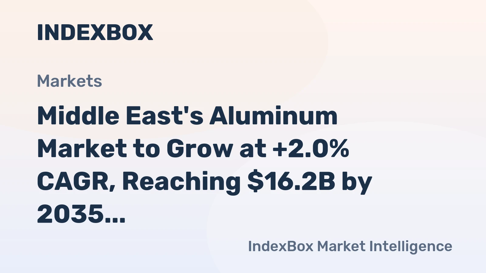 Middle East's Aluminum Market to Grow at +2.0% CAGR, Reaching $16.2B by 2035