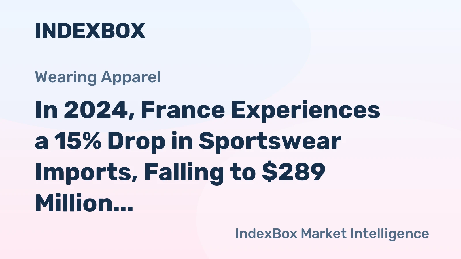 In 2024, France Experiences a 15% Drop in Sportswear Imports, Falling to $289 Million