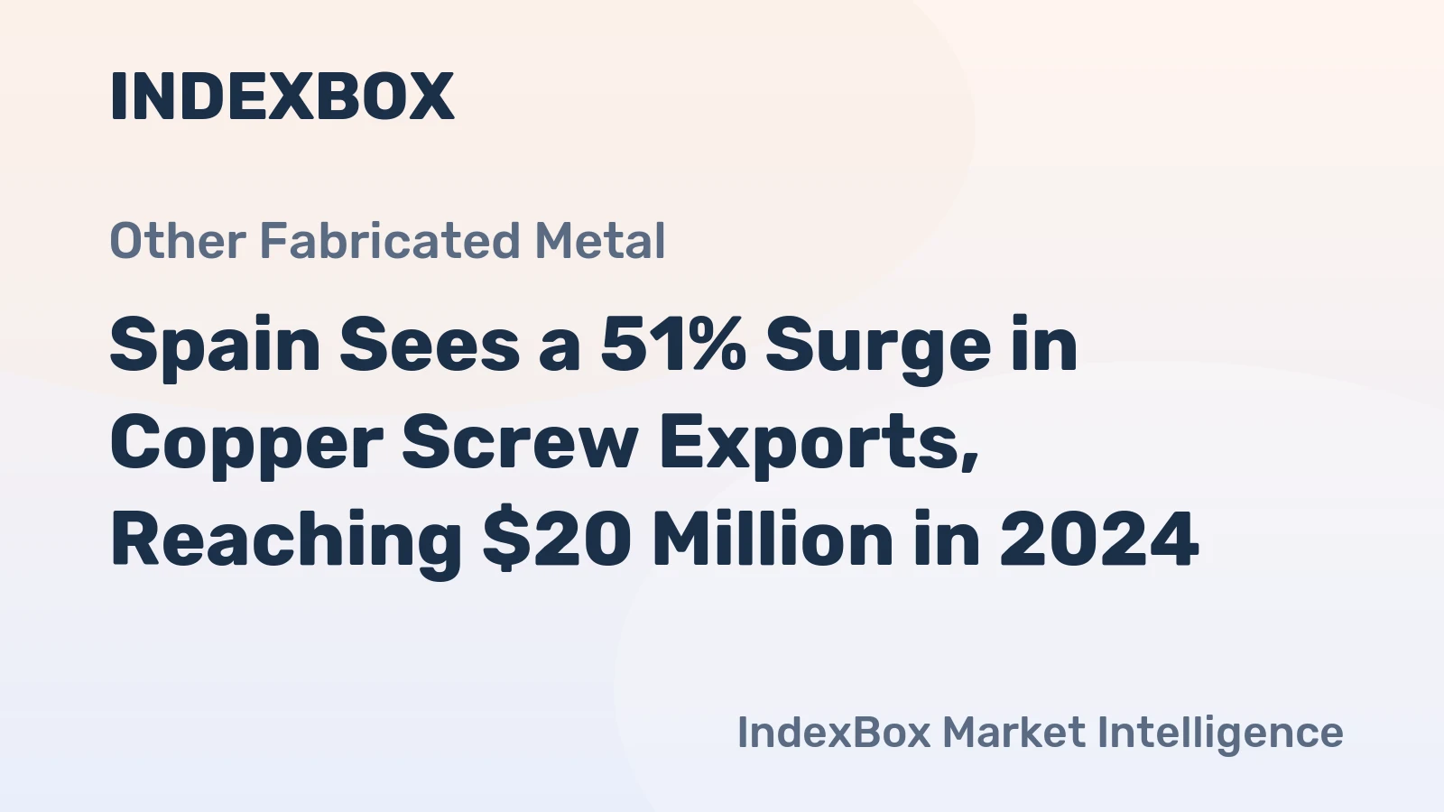 Spain Sees a 51% Surge in Copper Screw Exports, Reaching $20 Million in 2024