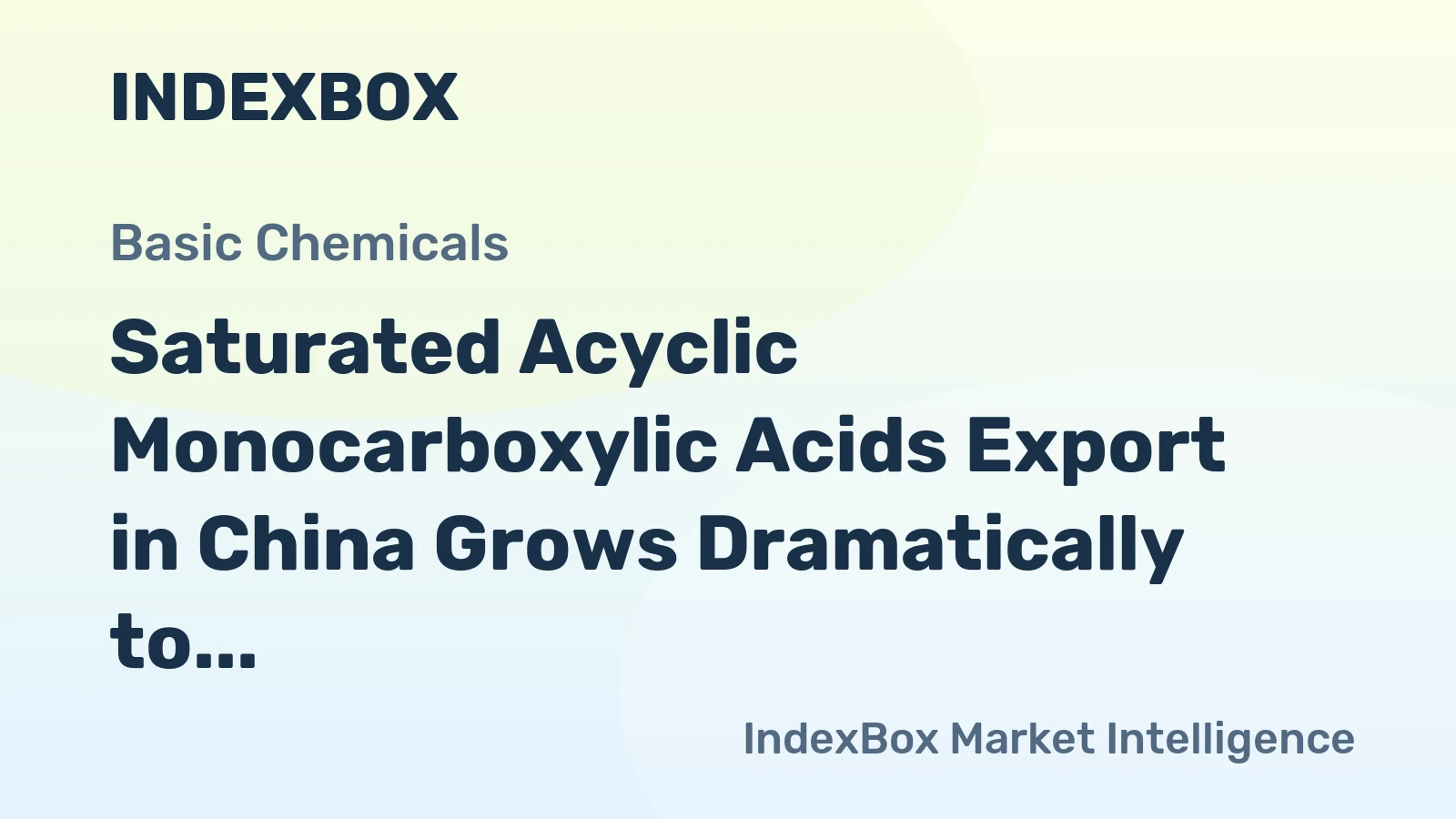 Saturated Acyclic Monocarboxylic Acids Export in China Grows Dramatically to $271M in March 2023