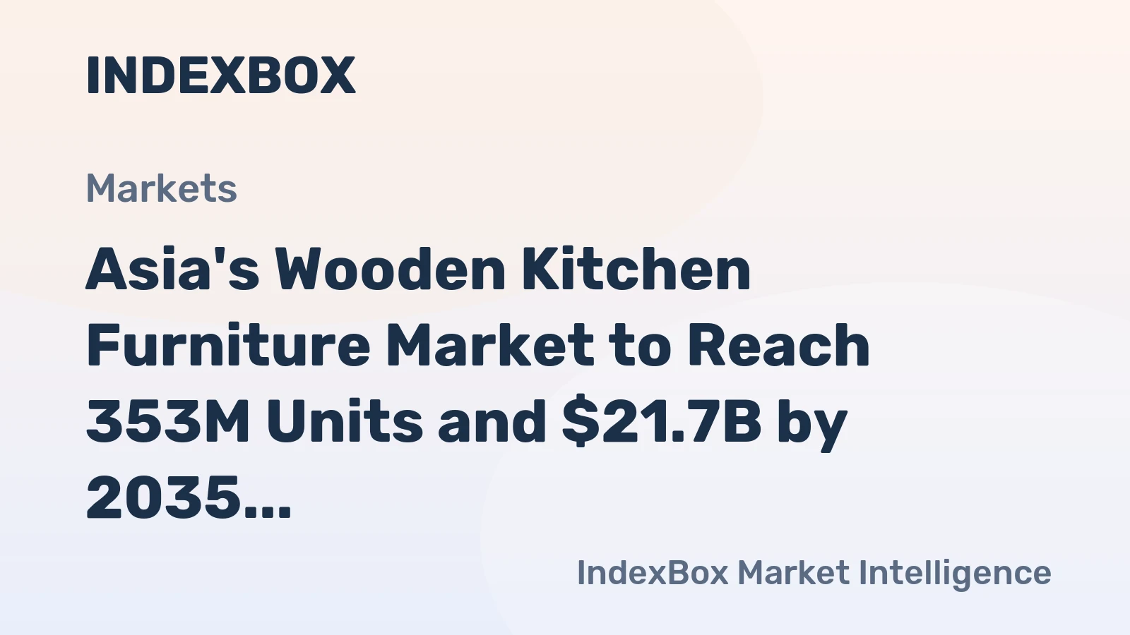 Asia's Wooden Kitchen Furniture Market to Reach 353M Units and $21.7B by 2035