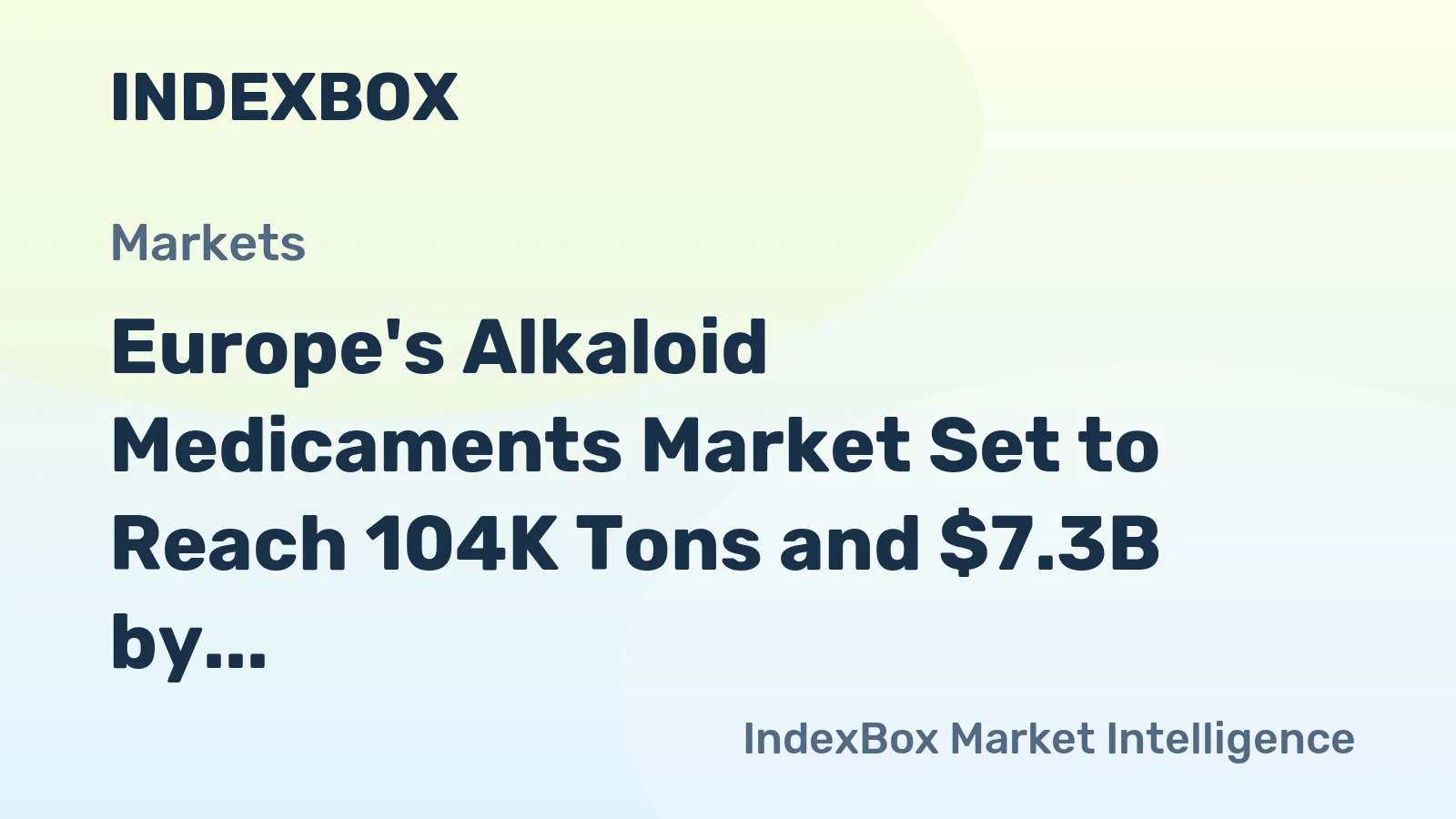 Europe's Alkaloid Medicaments Market Set to Reach 104K Tons and $7.3B by 2035