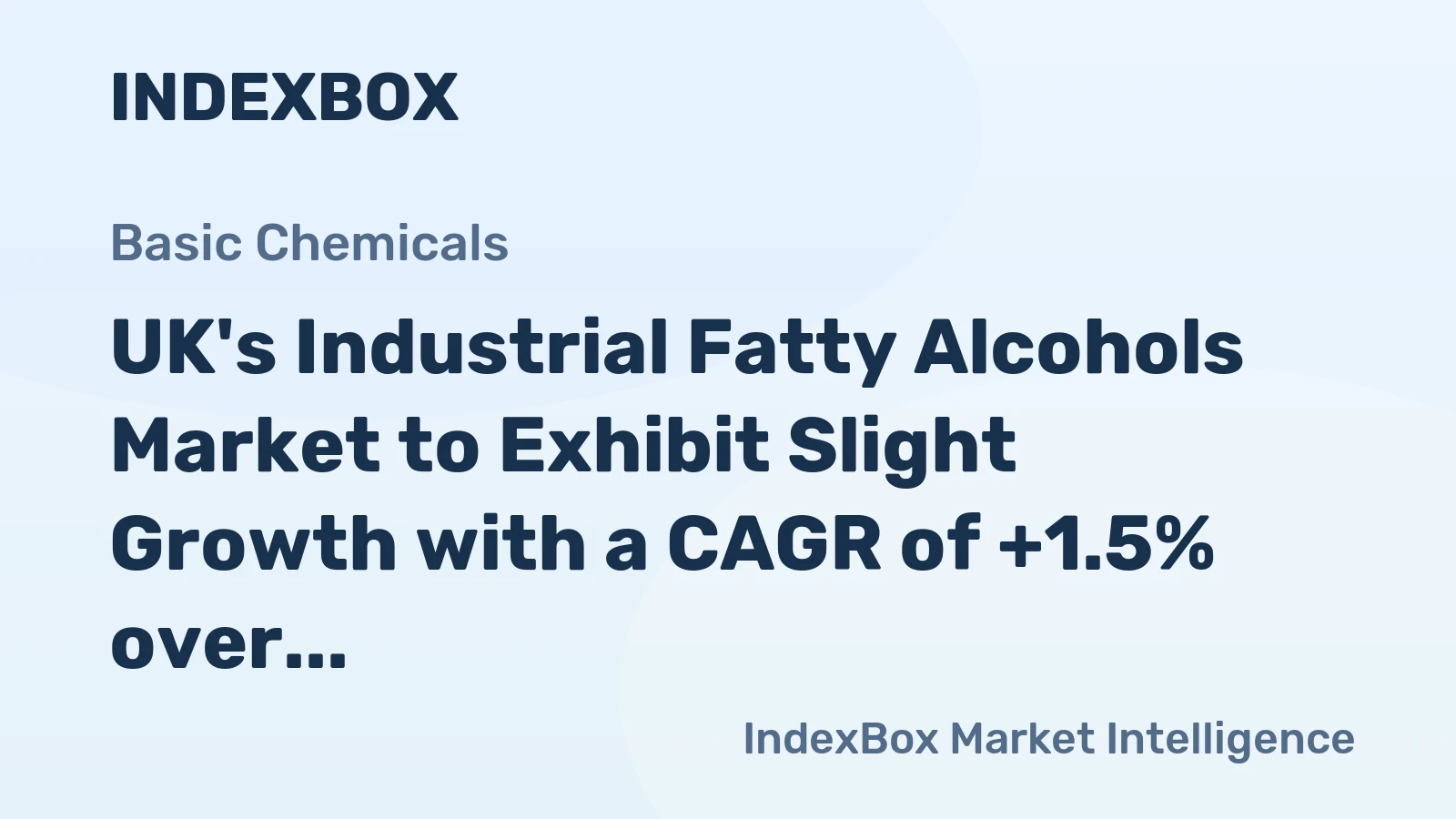 UK's Industrial Fatty Alcohols Market to Exhibit Slight Growth with a CAGR of +1.5% over the Next Decade