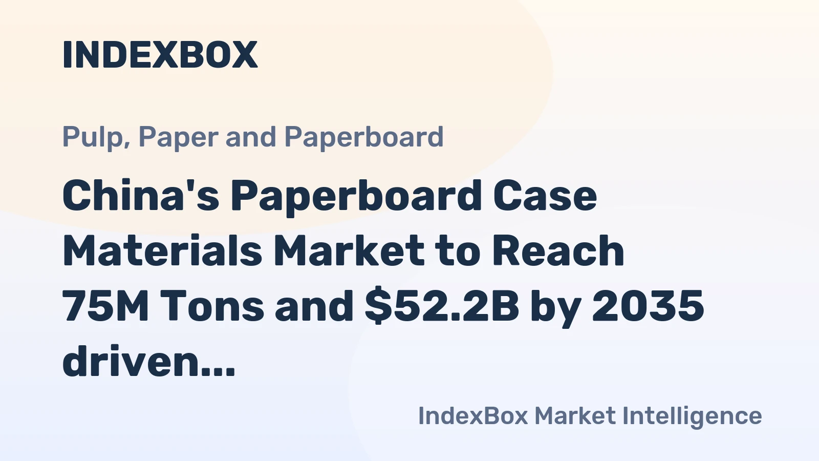 China's Paperboard Case Materials Market to Reach 75M Tons and $52.2B by 2035 driven by Increasing Demand