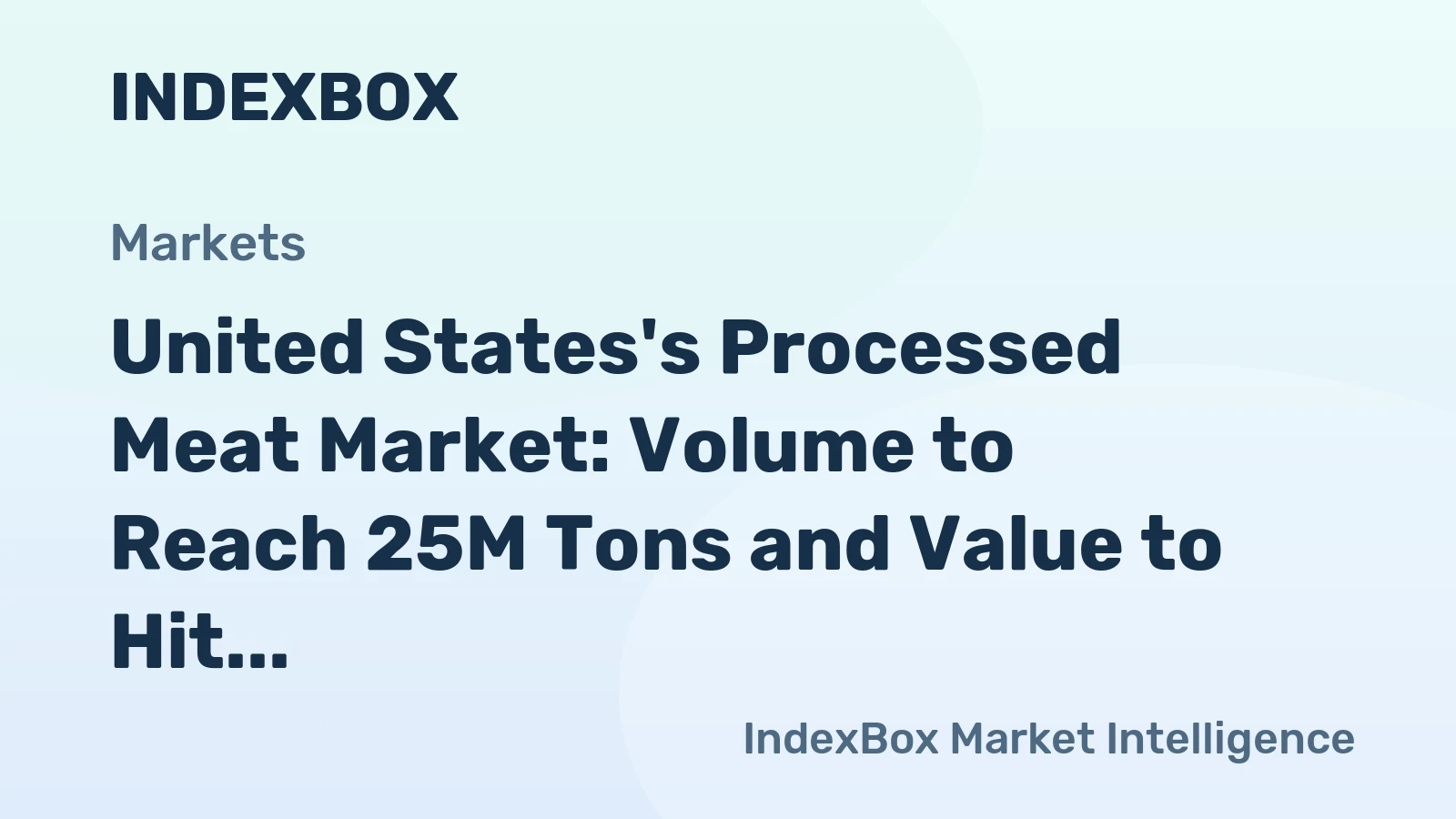United States's Processed Meat Market: Volume to Reach 25M Tons and Value to Hit $104.4B by 2035