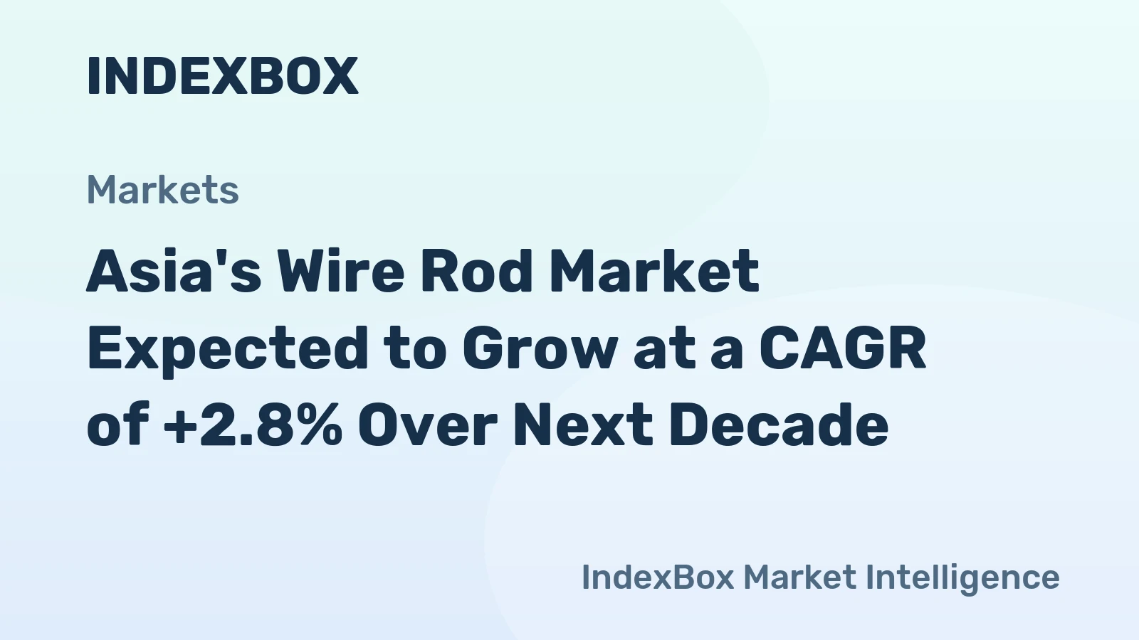 Asia's Wire Rod Market Expected to Grow at a CAGR of +2.8% Over Next Decade