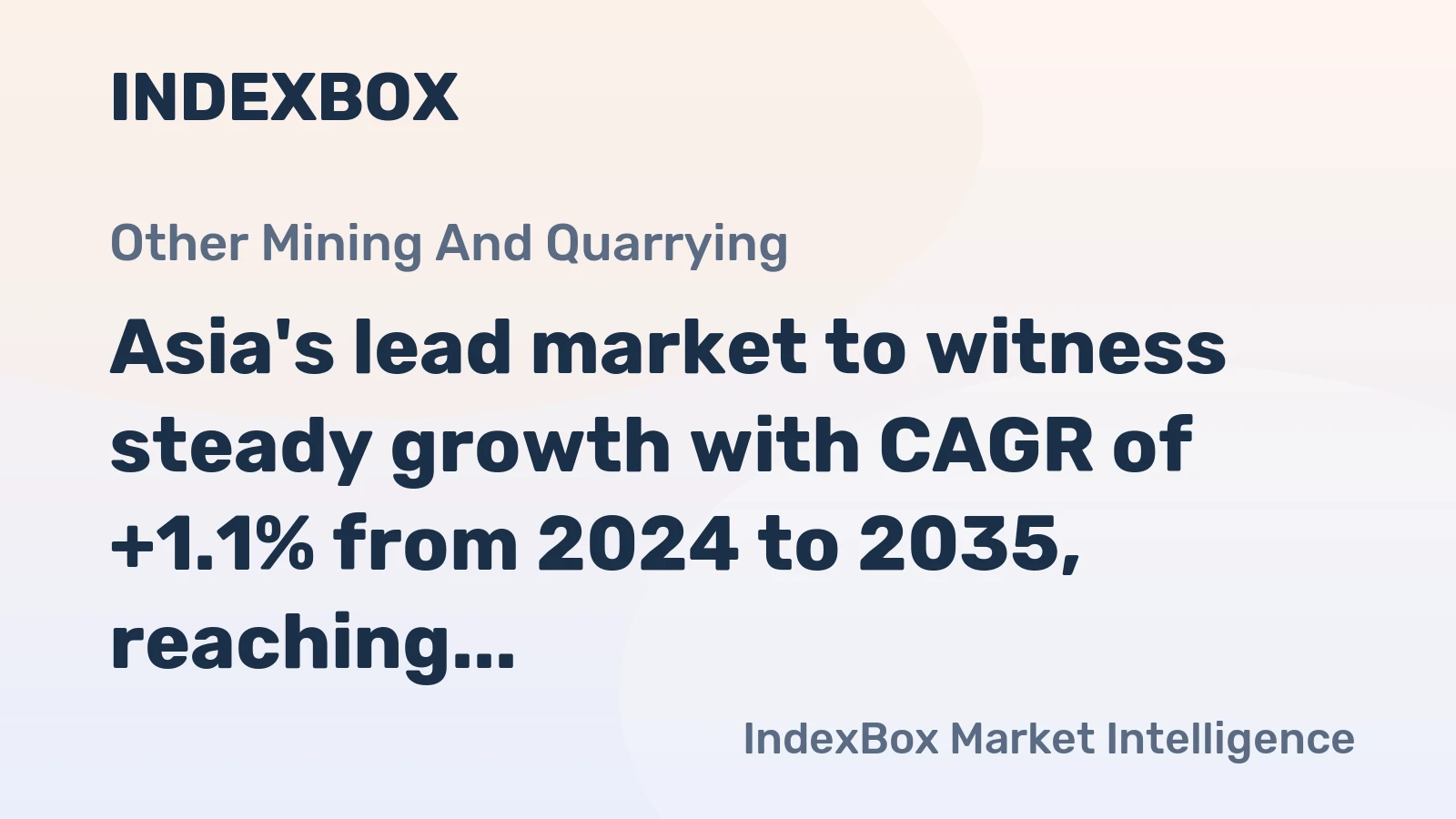 Asia's lead market to witness steady growth with CAGR of +1.1% from 2024 to 2035, reaching $29.5B by 2035