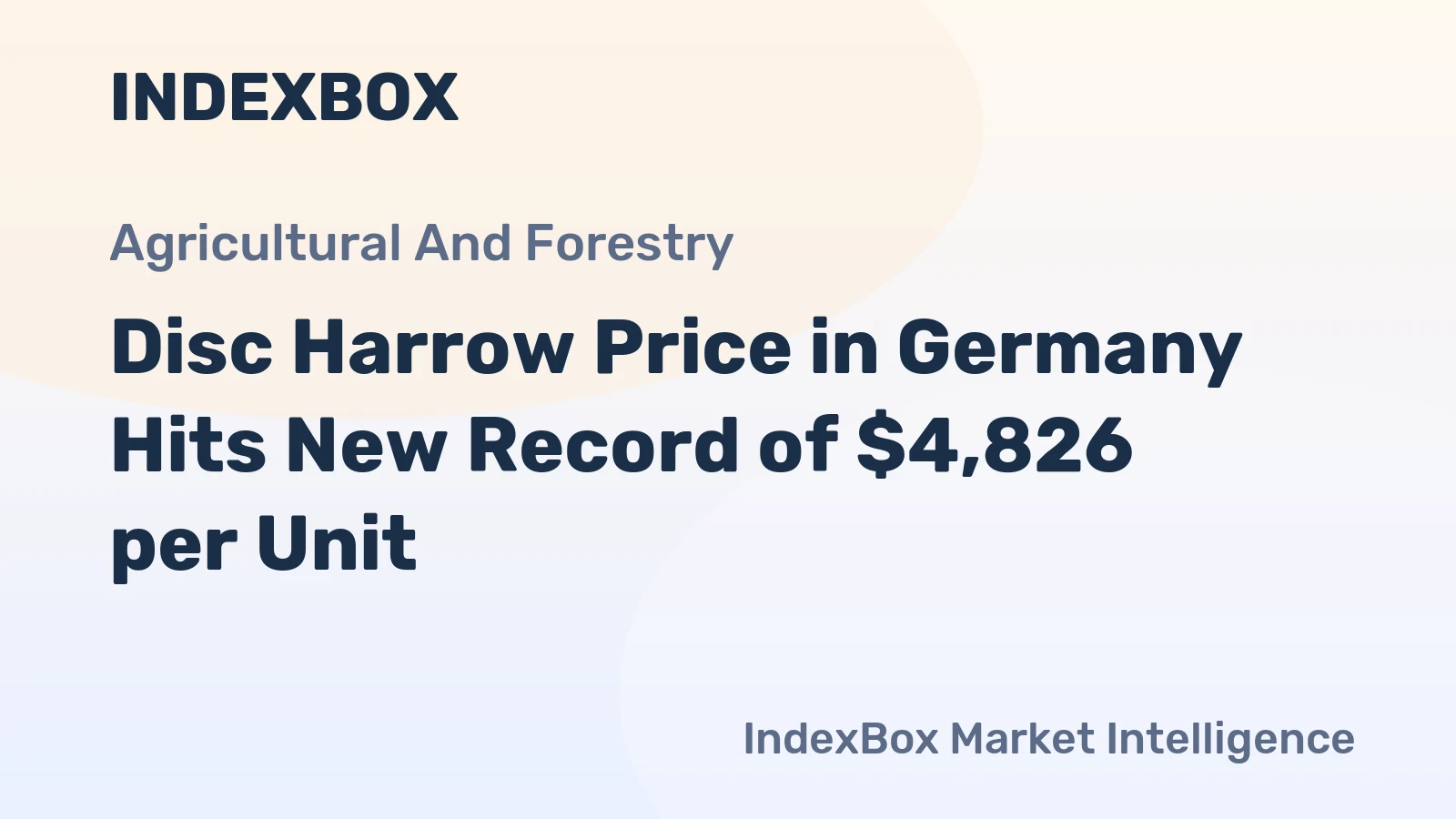 Disc Harrow Price in Germany Hits New Record of $4,826 per Unit
