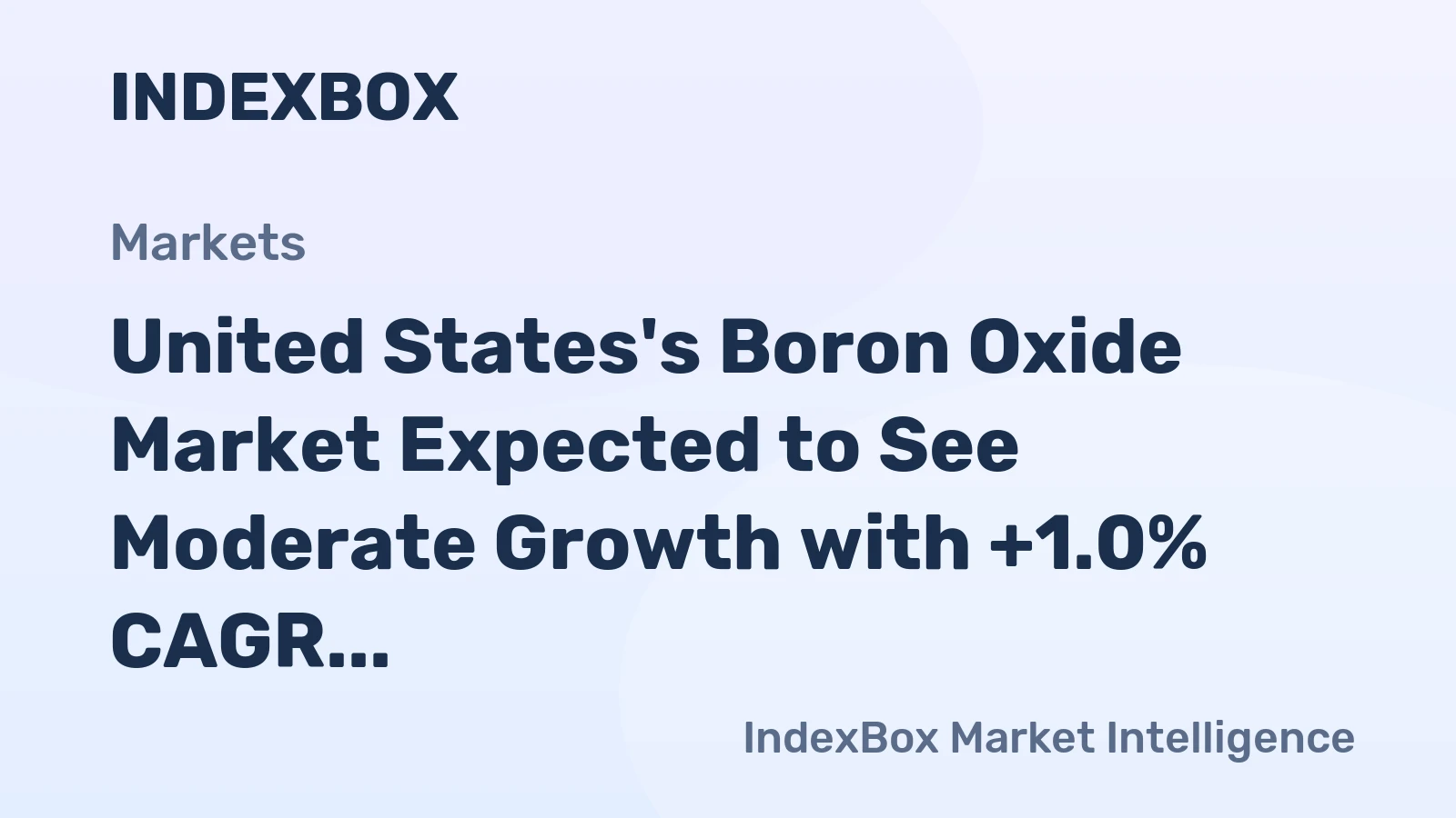United States's Boron Oxide Market Expected to See Moderate Growth with +1.0% CAGR