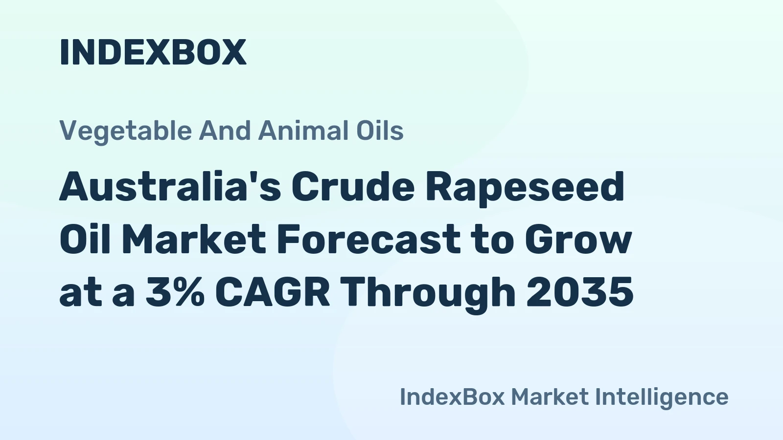 Australia's Crude Rapeseed Oil Market Forecast to Grow at a 3% CAGR Through 2035