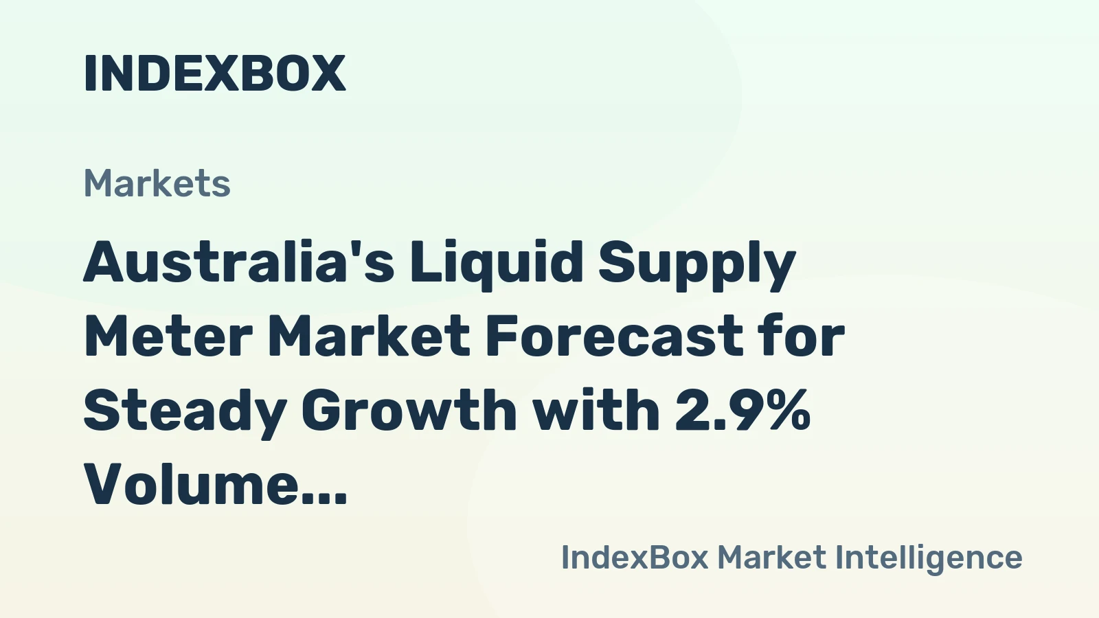 Australia's Liquid Supply Meter Market Forecast for Steady Growth with 2.9% Volume CAGR