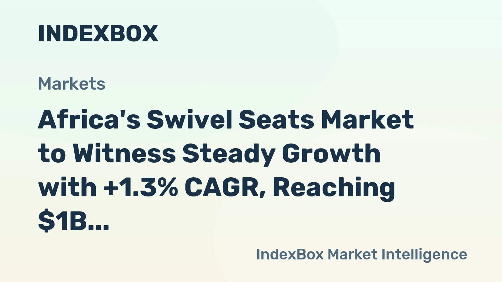 Africa's Swivel Seats Market to Witness Steady Growth with +1.3% CAGR, Reaching $1B by 2035
