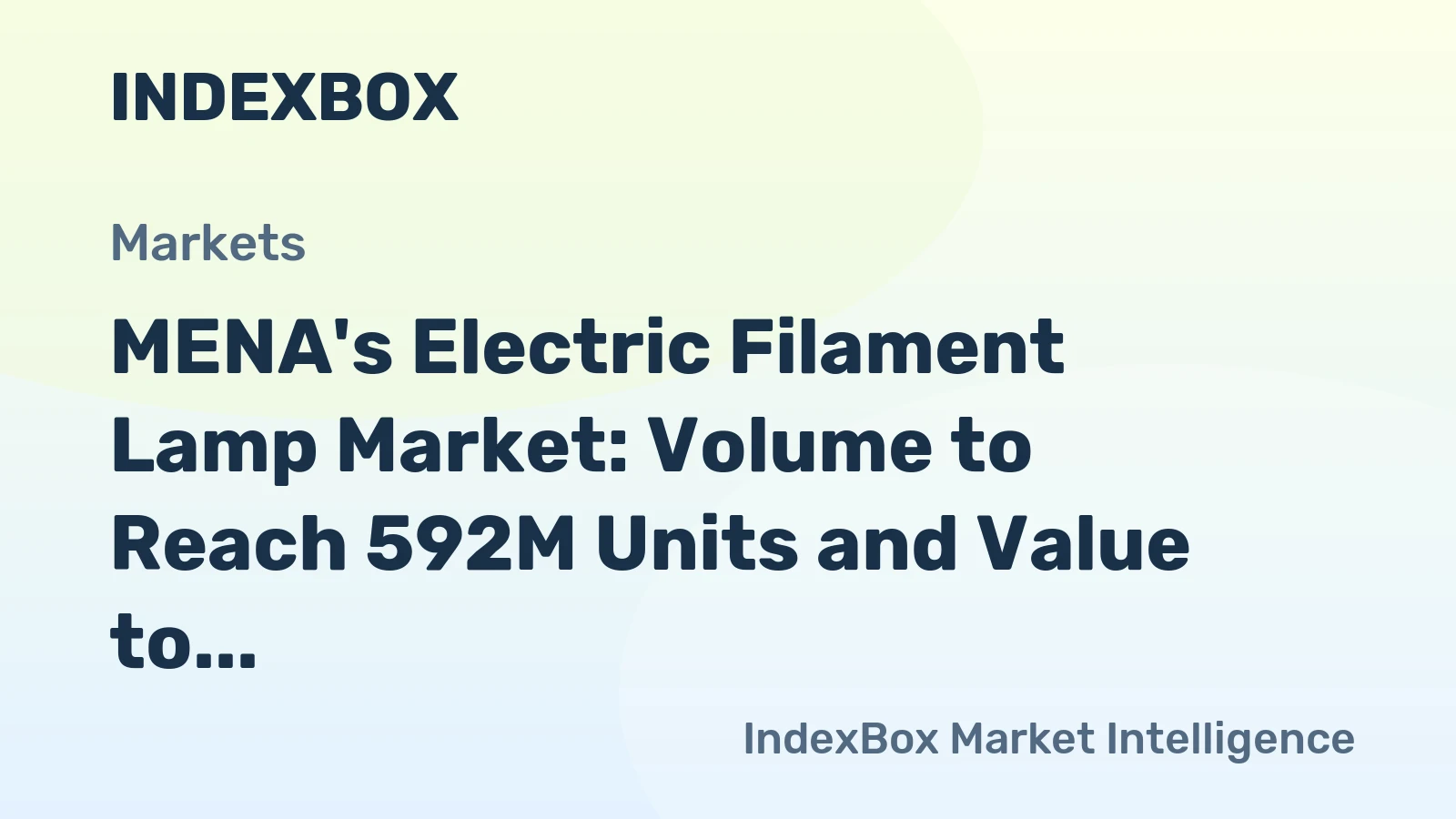 MENA's Electric Filament Lamp Market: Volume to Reach 592M Units and Value to Reach $375M by 2035