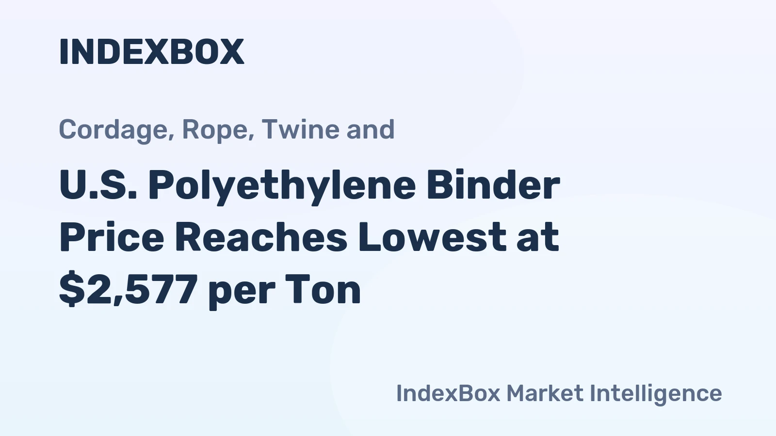 U.S. Polyethylene Binder Price Reaches Lowest at $2,577 per Ton