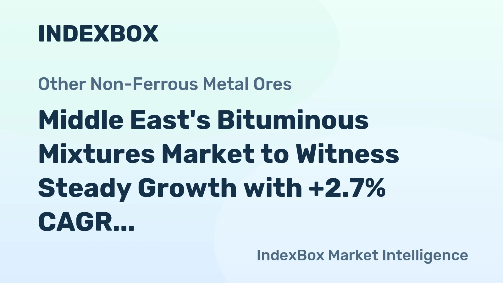 Middle East's Bituminous Mixtures Market to Witness Steady Growth with +2.7% CAGR from 2024 to 2035