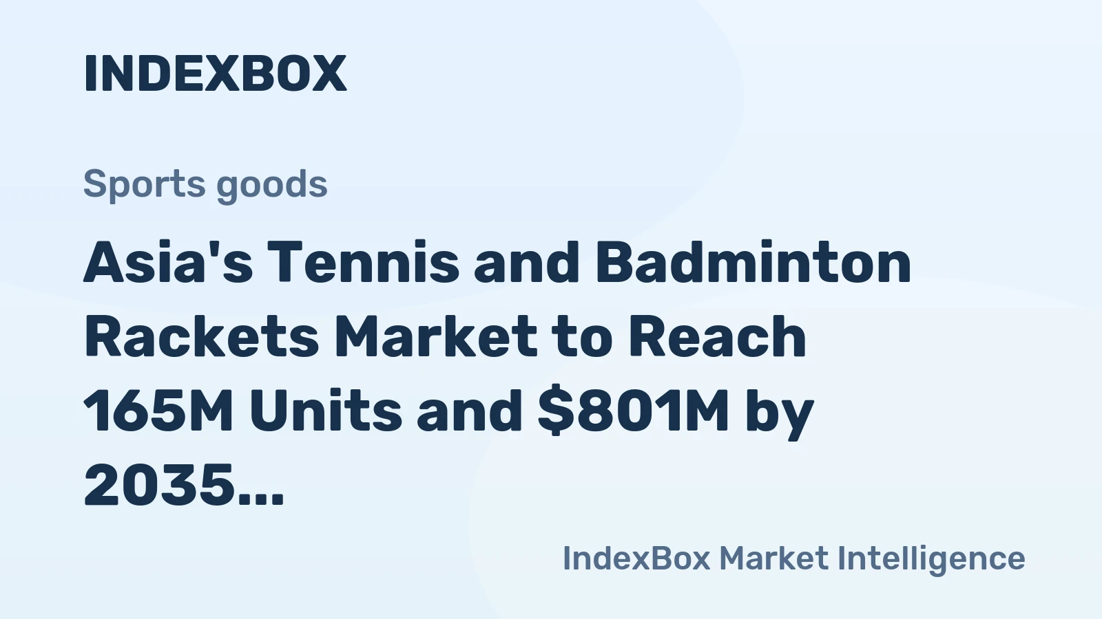 Asia's Tennis and Badminton Rackets Market to Reach 165M Units and $801M by 2035