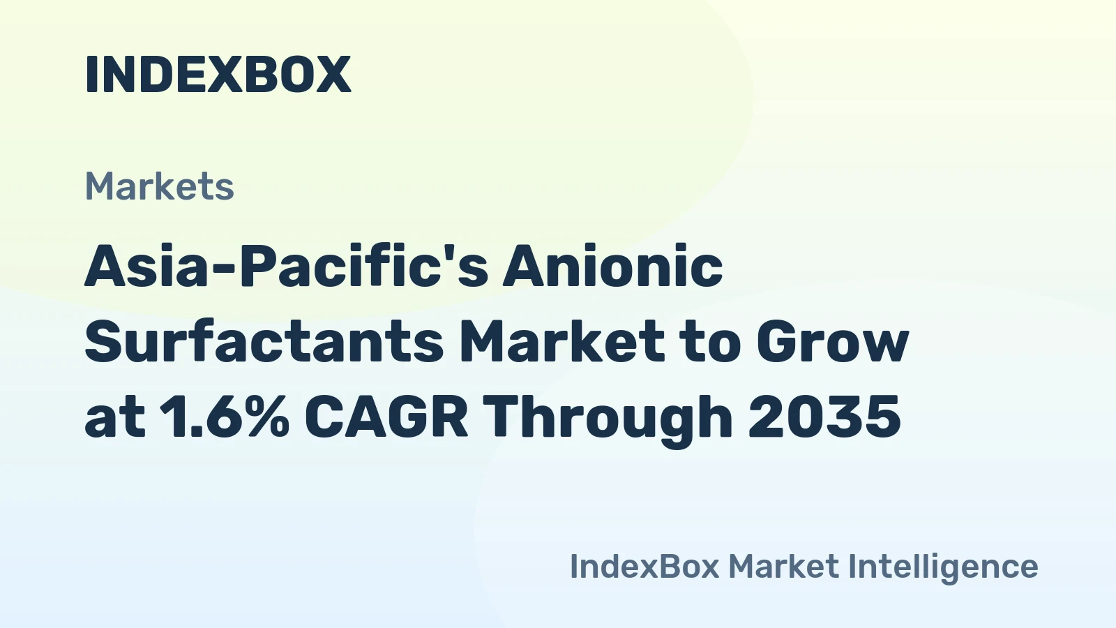 Asia-Pacific's Anionic Surfactants Market to Grow at 1.6% CAGR Through 2035