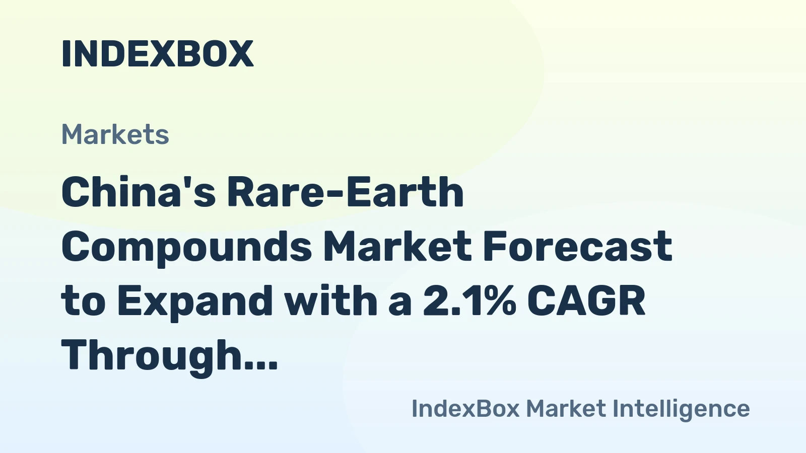 China's Rare-Earth Compounds Market Forecast to Expand with a 2.1% CAGR Through 2035
