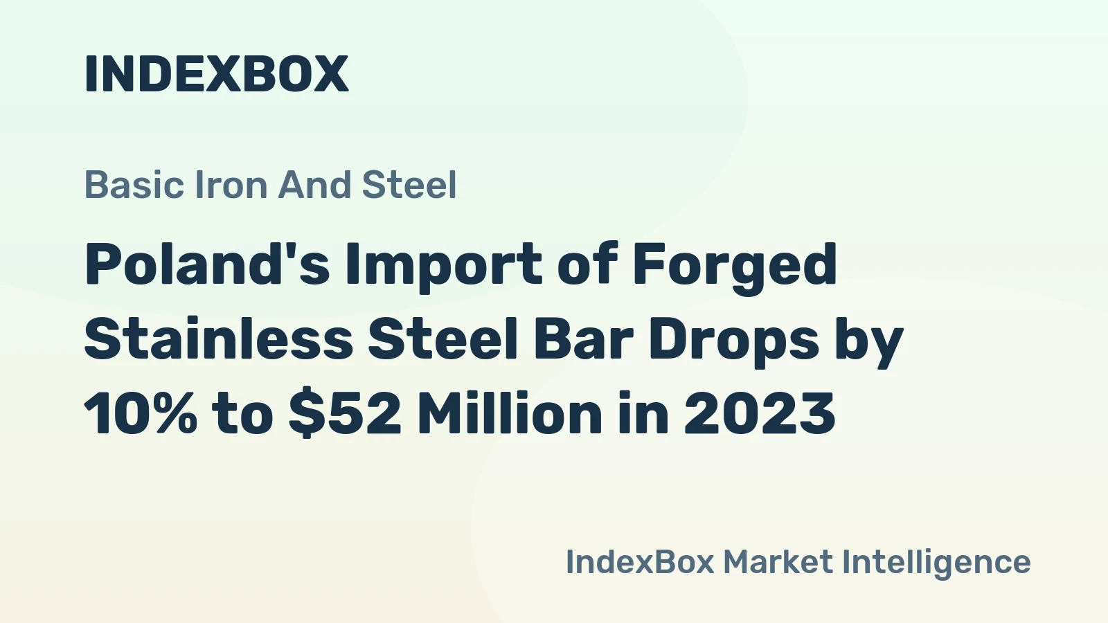 Poland's Import of Forged Stainless Steel Bar Drops by 10% to $52 Million in 2023
