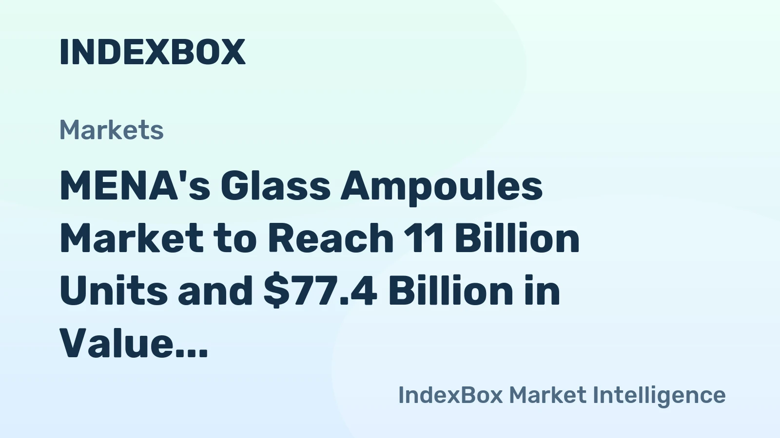 MENA's Glass Ampoules Market to Reach 11 Billion Units and $77.4 Billion in Value by 2035