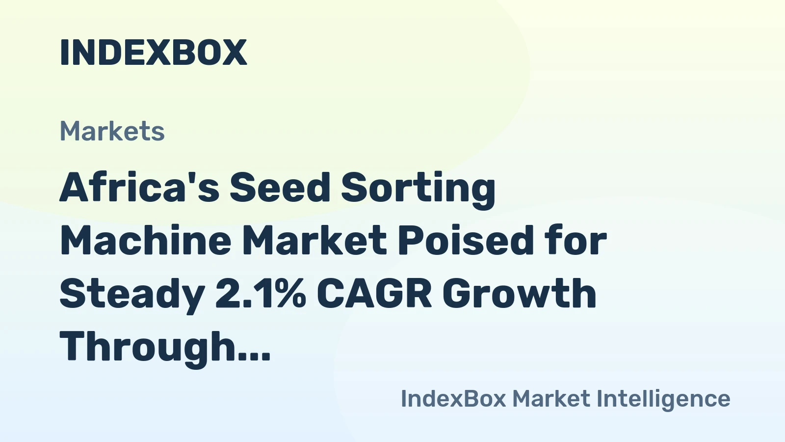Africa's Seed Sorting Machine Market Poised for Steady 2.1% CAGR Growth Through 2035