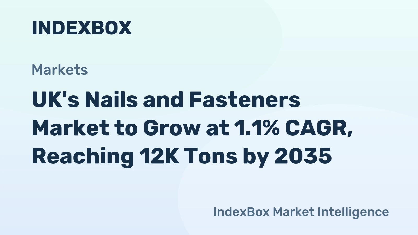 UK's Nails and Fasteners Market to Grow at 1.1% CAGR, Reaching 12K Tons by 2035