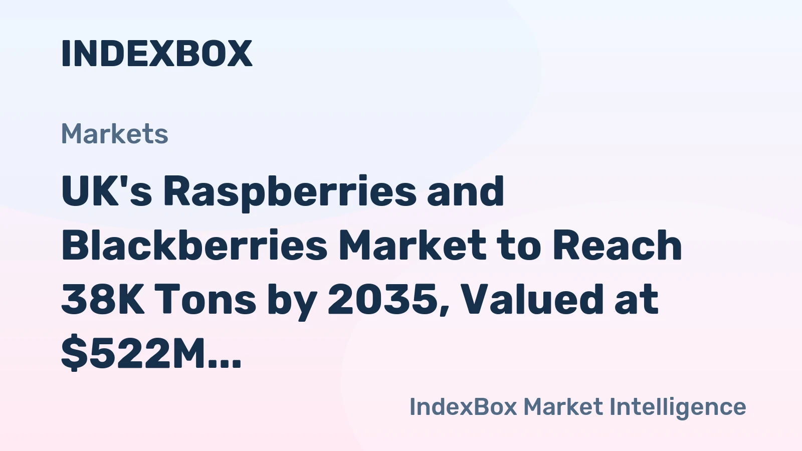 UK's Raspberries and Blackberries Market to Reach 38K Tons by 2035, Valued at $522M