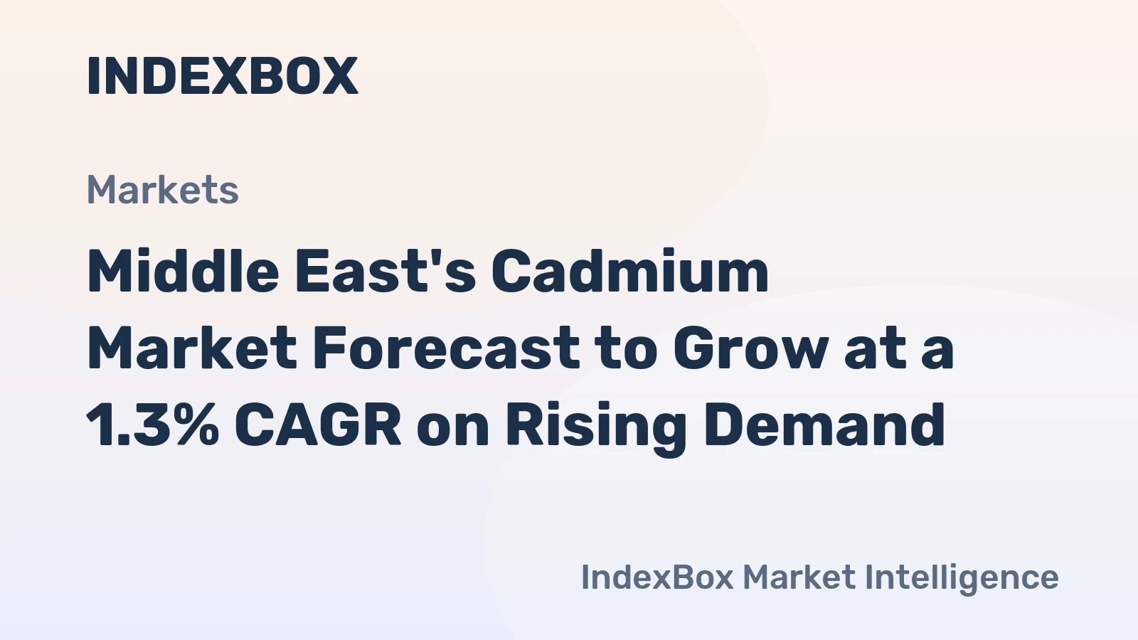 Middle East's Cadmium Market Forecast to Grow at a 1.3% CAGR on Rising Demand