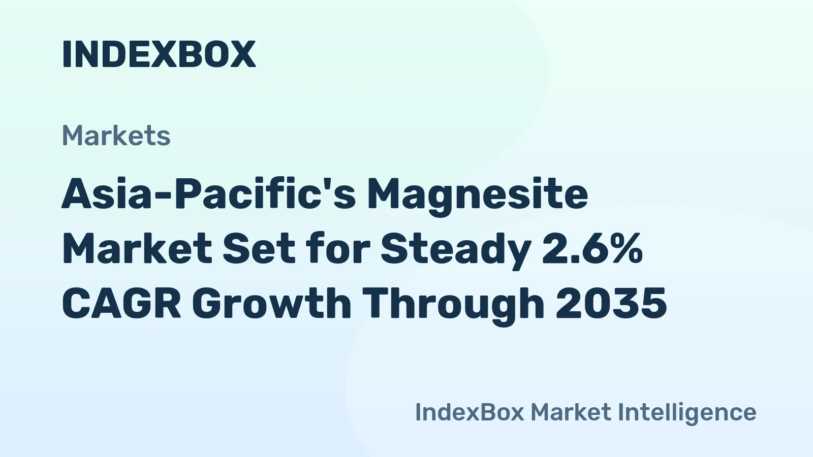 Asia-Pacific's Magnesite Market Set for Steady 2.6% CAGR Growth Through 2035
