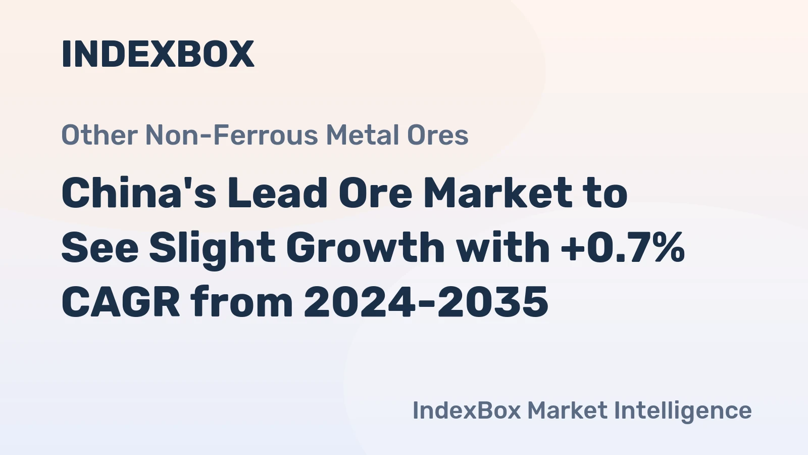 China's Lead Ore Market to See Slight Growth with +0.7% CAGR from 2024-2035