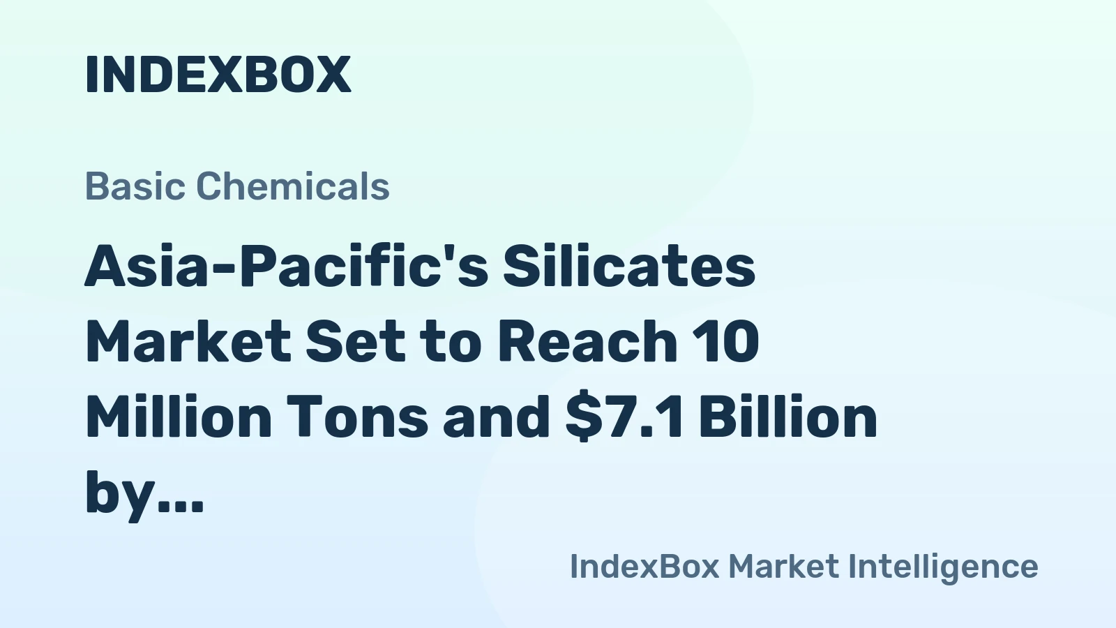 Asia-Pacific's Silicates Market Set to Reach 10 Million Tons and $7.1 Billion by 2035