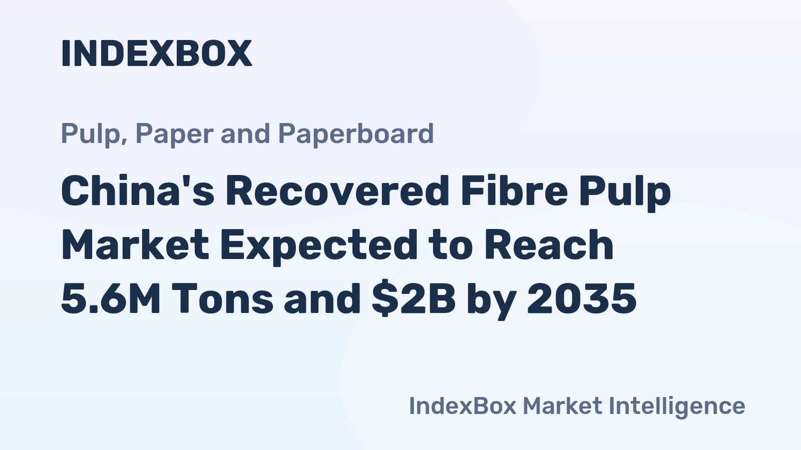 China's Recovered Fibre Pulp Market Expected to Reach 5.6M Tons and $2B by 2035
