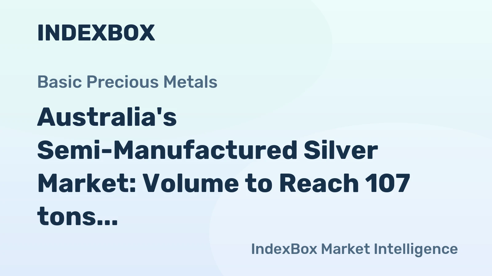 Australia's Semi-Manufactured Silver Market: Volume to Reach 107 tons and Value to Hit $192M by 2035