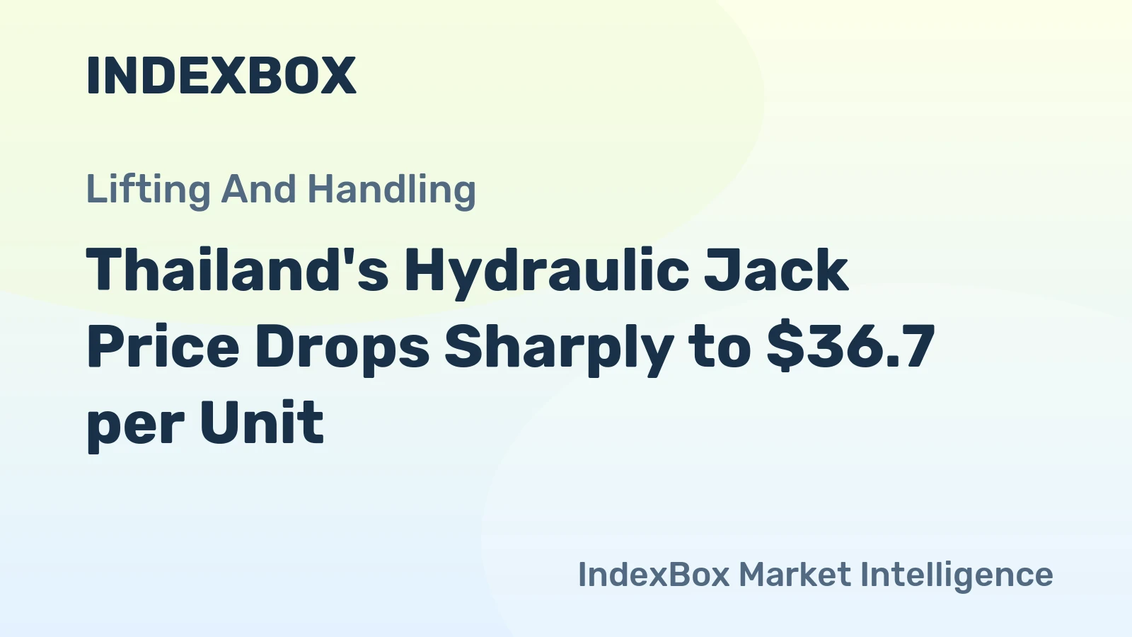 Thailand's Hydraulic Jack Price Drops Sharply to $36.7 per Unit