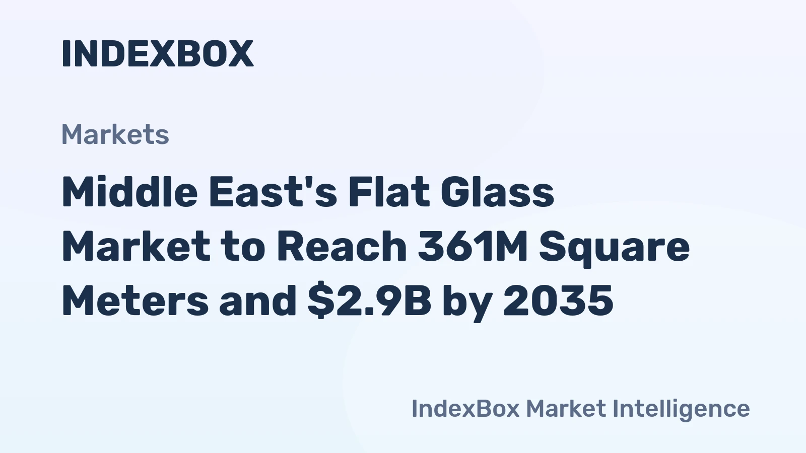 Middle East's Flat Glass Market to Reach 361M Square Meters and $2.9B by 2035
