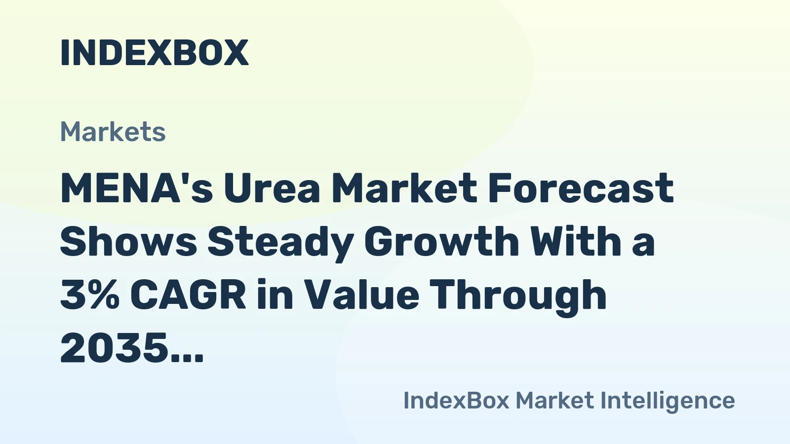 MENA's Urea Market Forecast Shows Steady Growth With a 3% CAGR in Value Through 2035