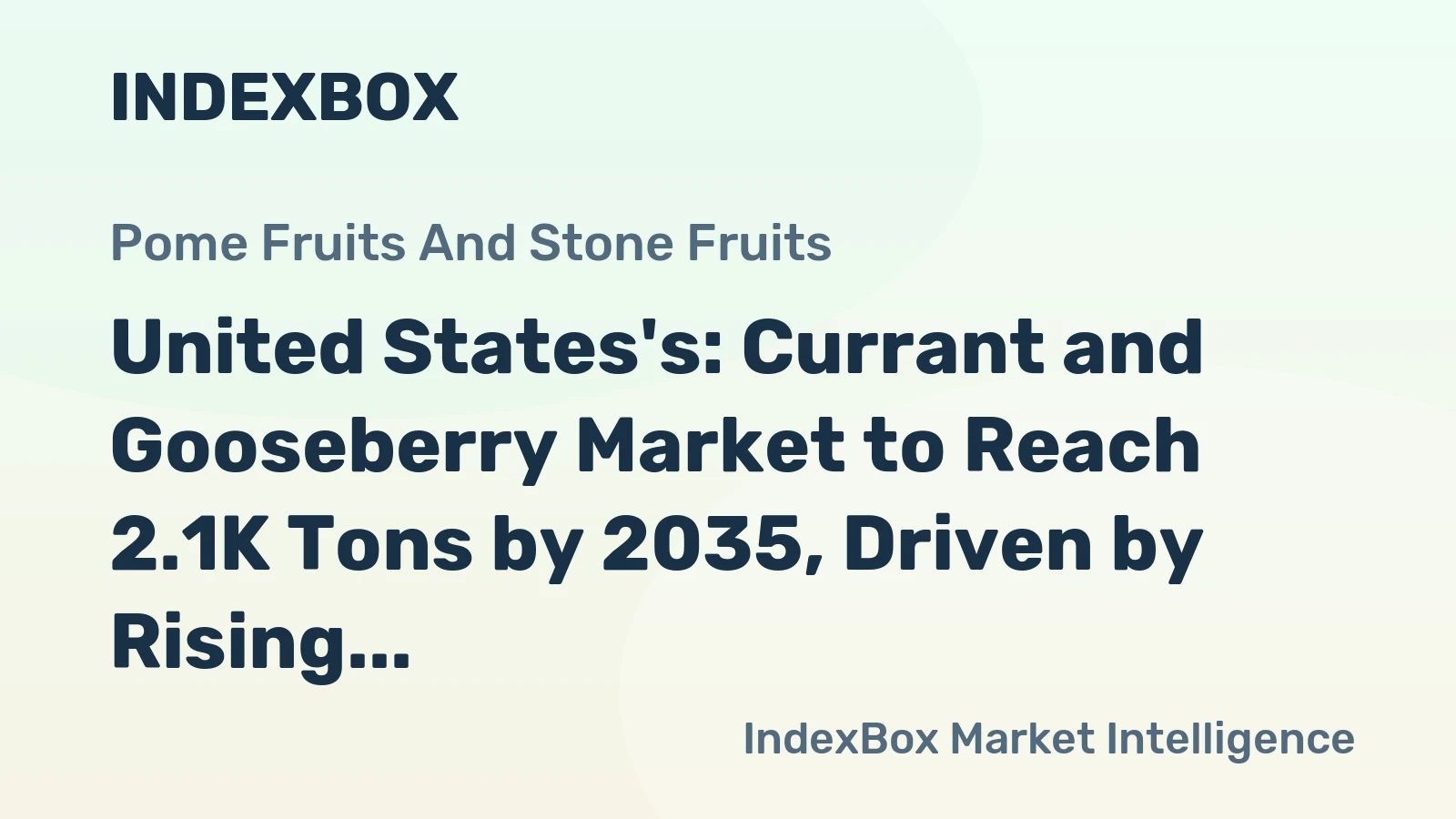 United States's: Currant and Gooseberry Market to Reach 2.1K Tons by 2035, Driven by Rising Demand with a Steady +5.4% CAGR