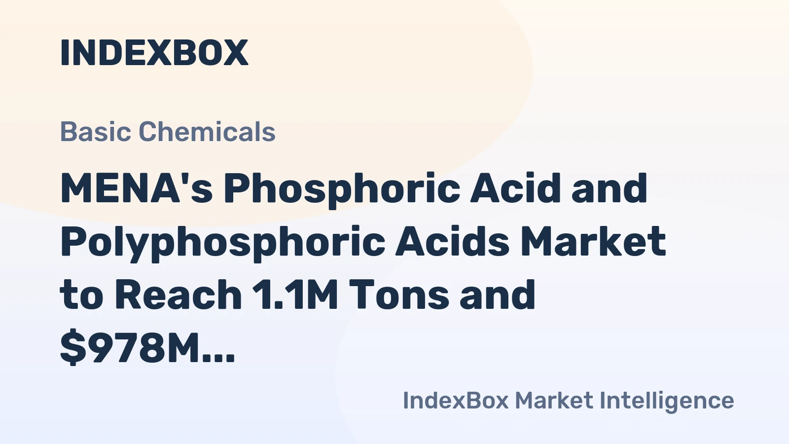 MENA's Phosphoric Acid and Polyphosphoric Acids Market to Reach 1.1M Tons and $978M by 2035
