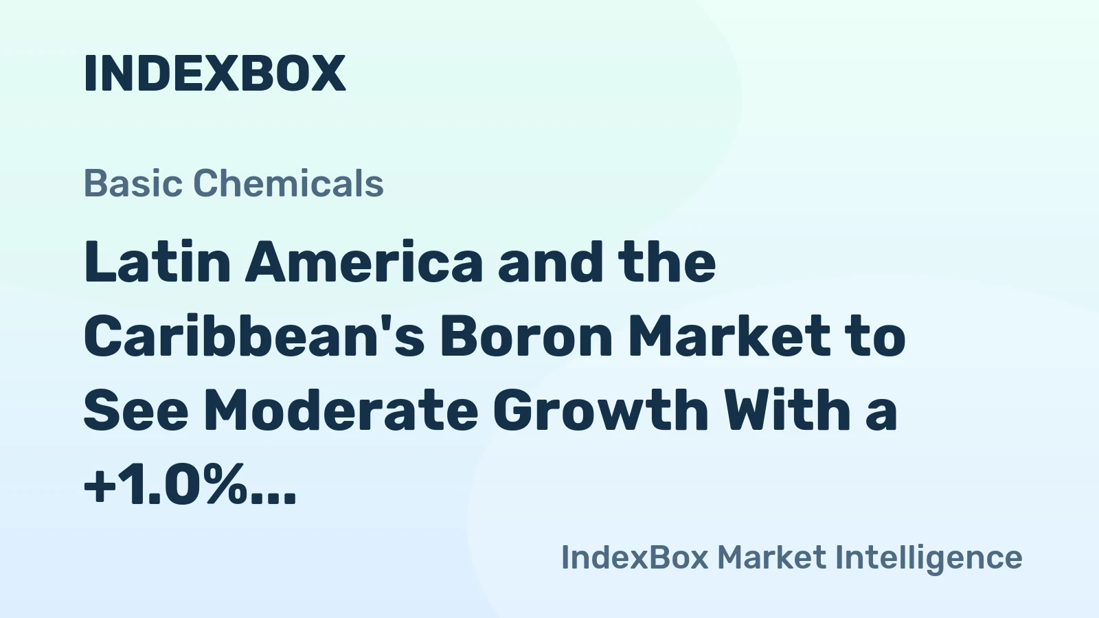 Latin America and the Caribbean's Boron Market to See Moderate Growth With a +1.0% Volume CAGR Through 2035
