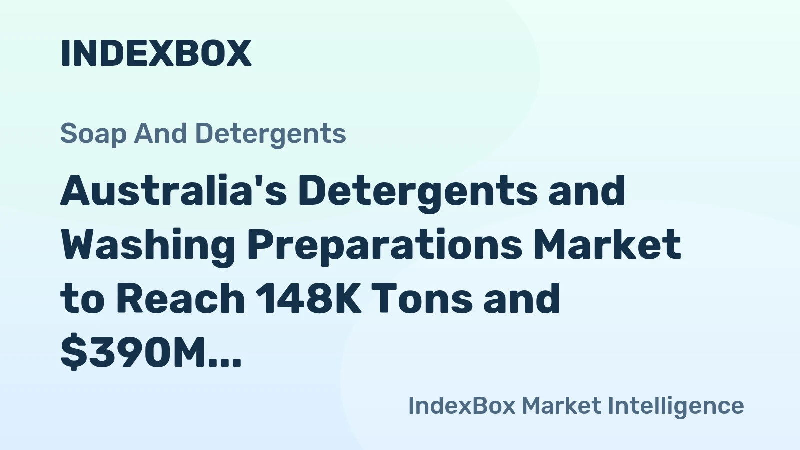 Australia's Detergents and Washing Preparations Market to Reach 148K Tons and $390M by 2035