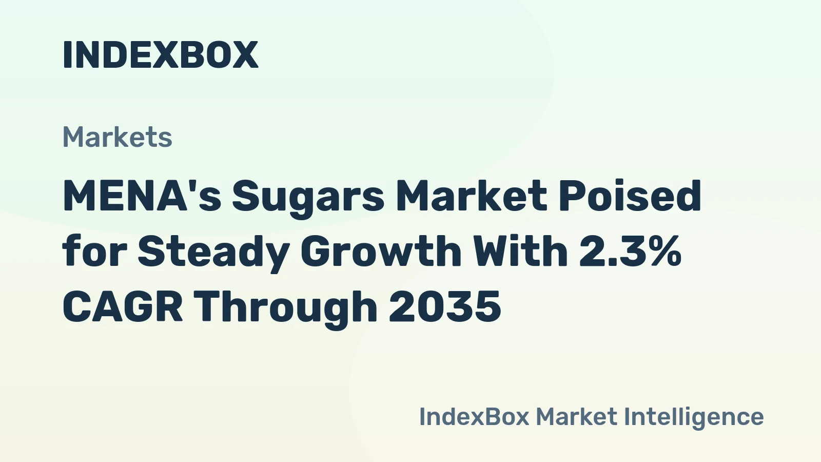 MENA's Sugars Market Poised for Steady Growth With 2.3% CAGR Through 2035