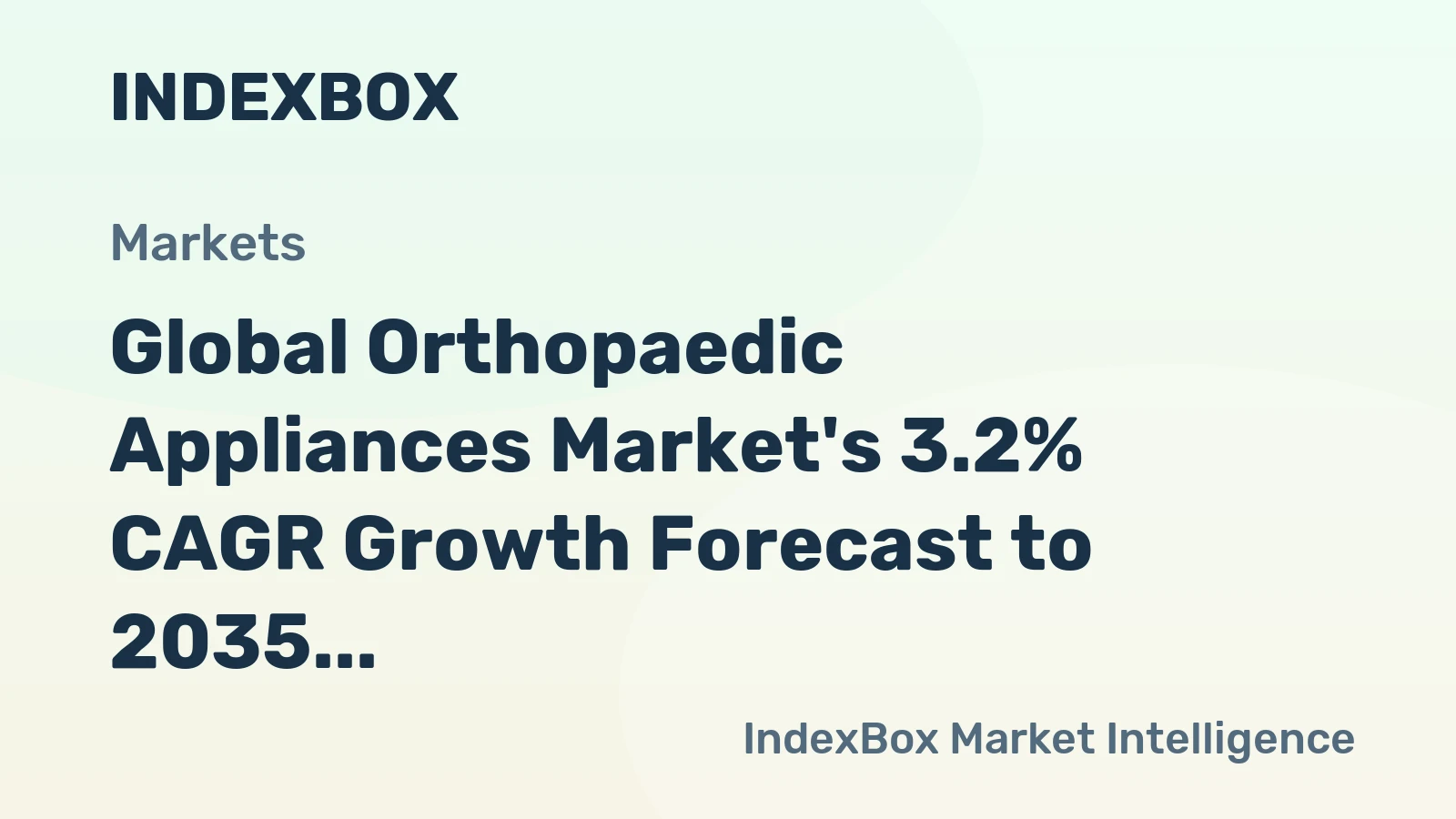 Global Orthopaedic Appliances Market's 3.2% CAGR Growth Forecast to 2035