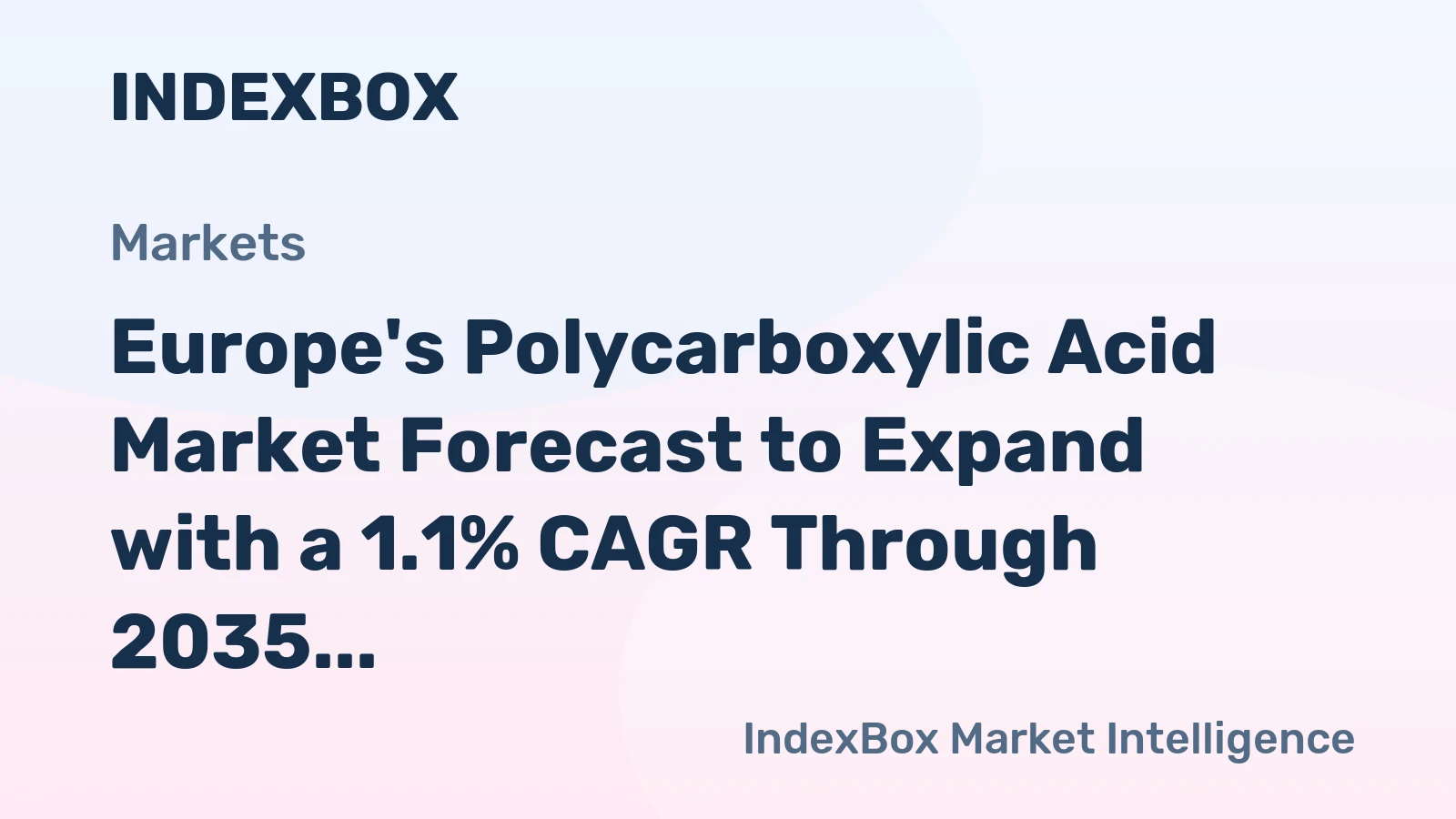 Europe's Polycarboxylic Acid Market Forecast to Expand with a 1.1% CAGR Through 2035