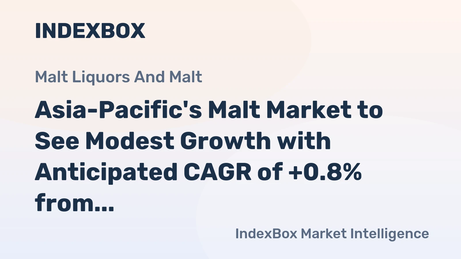 Asia-Pacific's Malt Market to See Modest Growth with Anticipated CAGR of +0.8% from 2024-2035