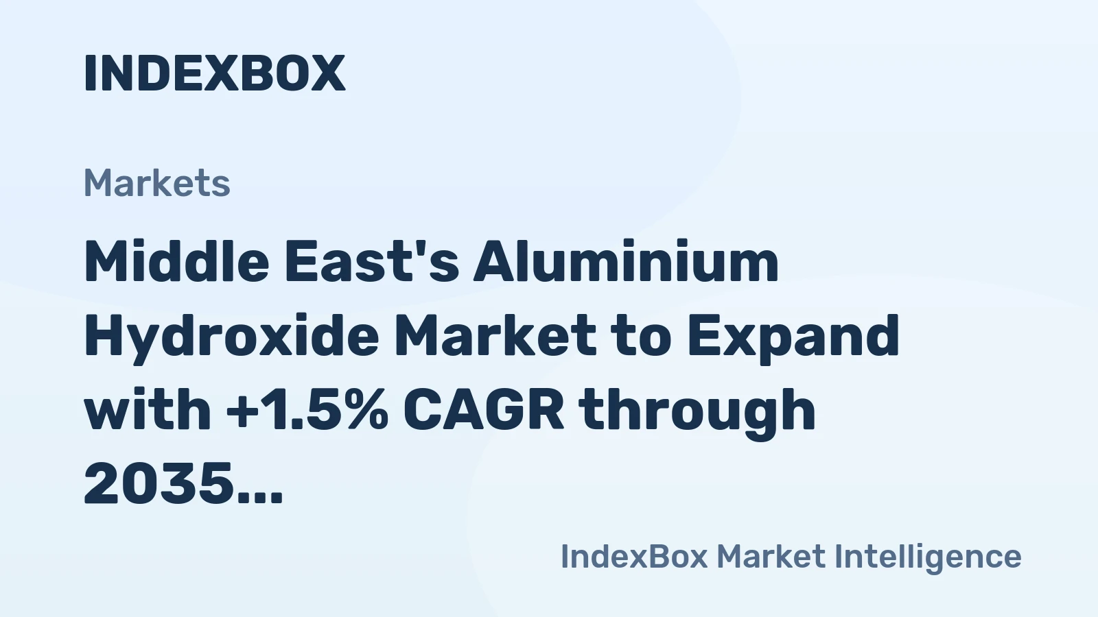 Middle East's Aluminium Hydroxide Market to Expand with +1.5% CAGR through 2035, Reaching 1.5M Tons