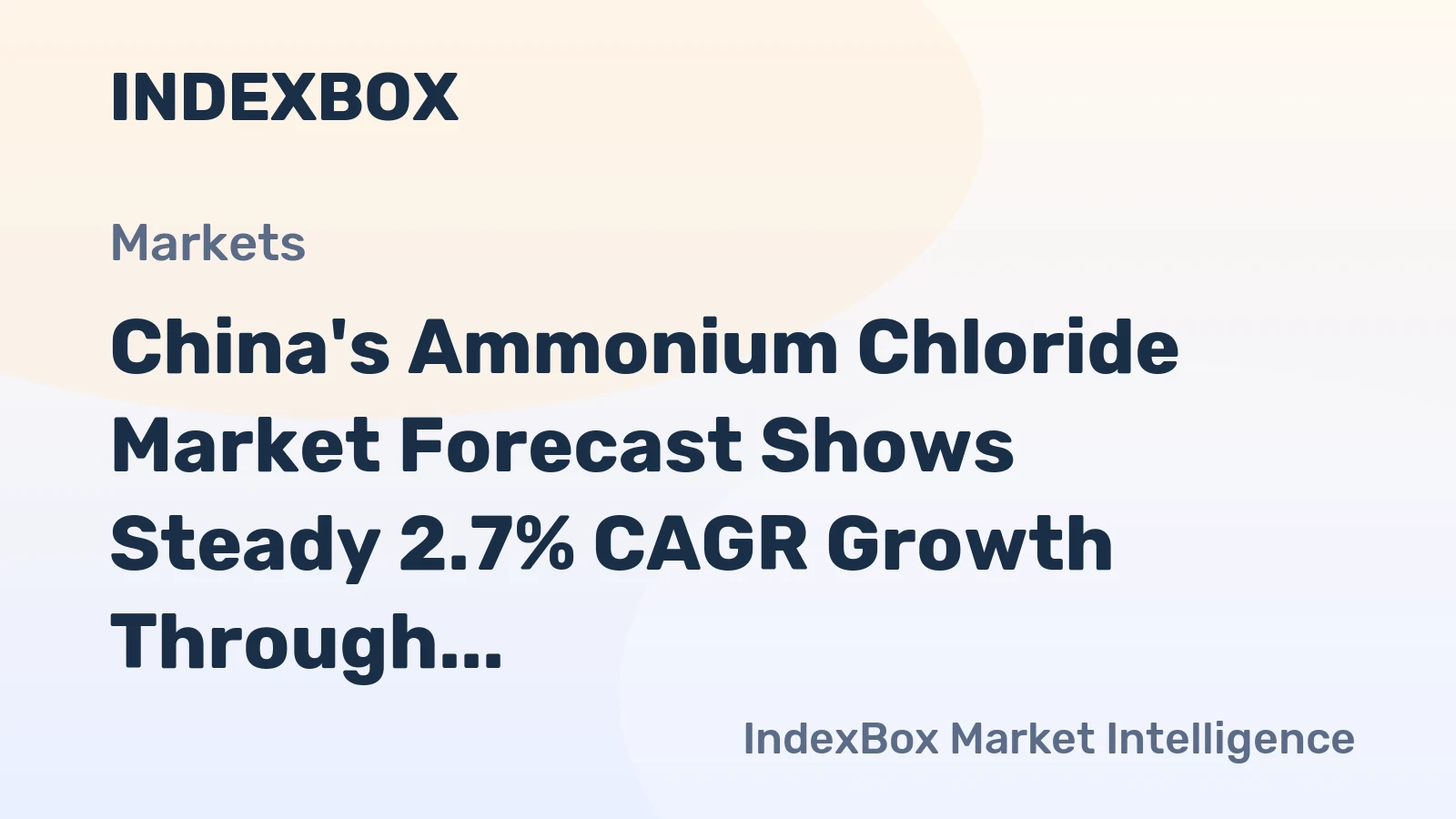 China's Ammonium Chloride Market Forecast Shows Steady 2.7% CAGR Growth Through 2035