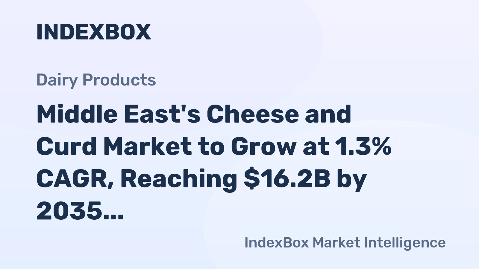 Middle East's Cheese and Curd Market to Grow at 1.3% CAGR, Reaching $16.2B by 2035