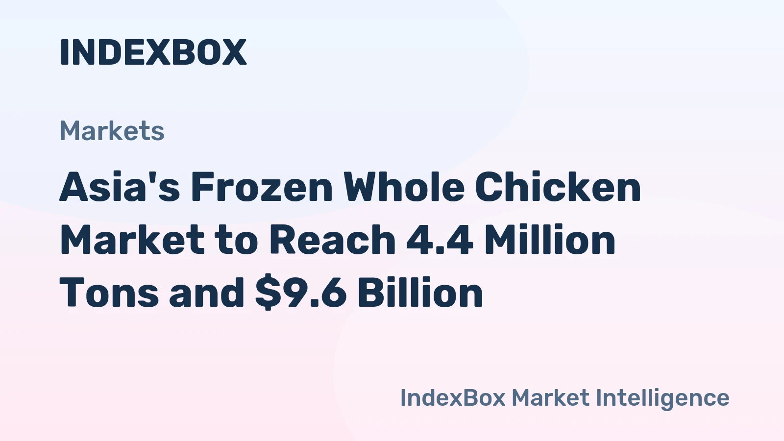 Asia's Frozen Whole Chicken Market to Reach 4.4 Million Tons and $9.6 Billion